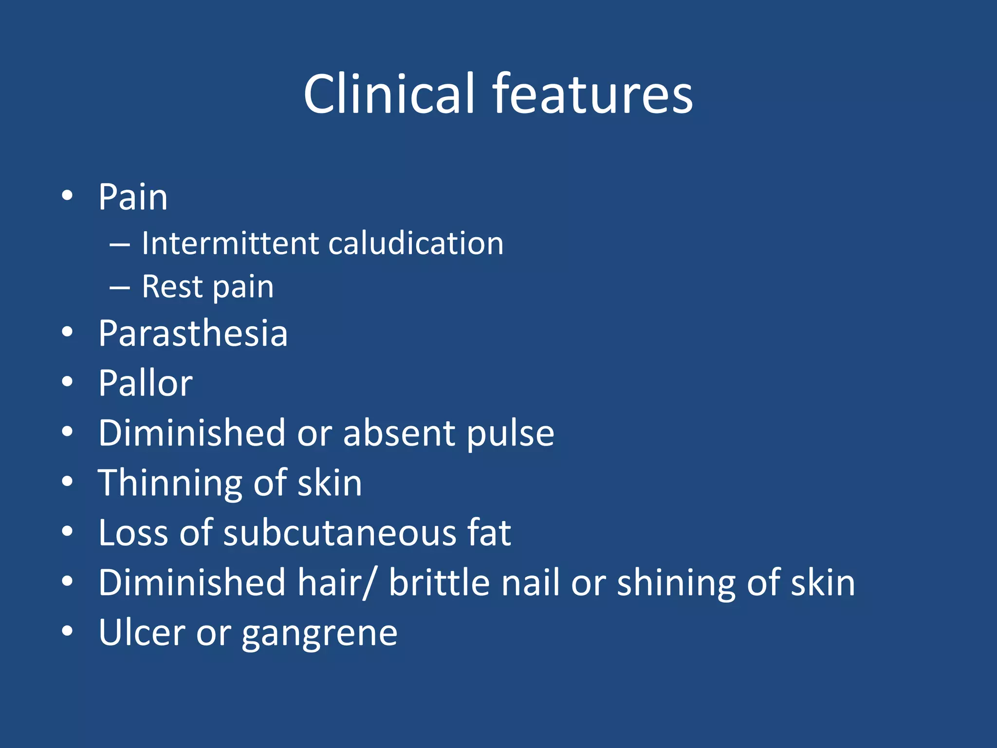 Chronic Peripheral Arterial Occlusive Disease Ppt