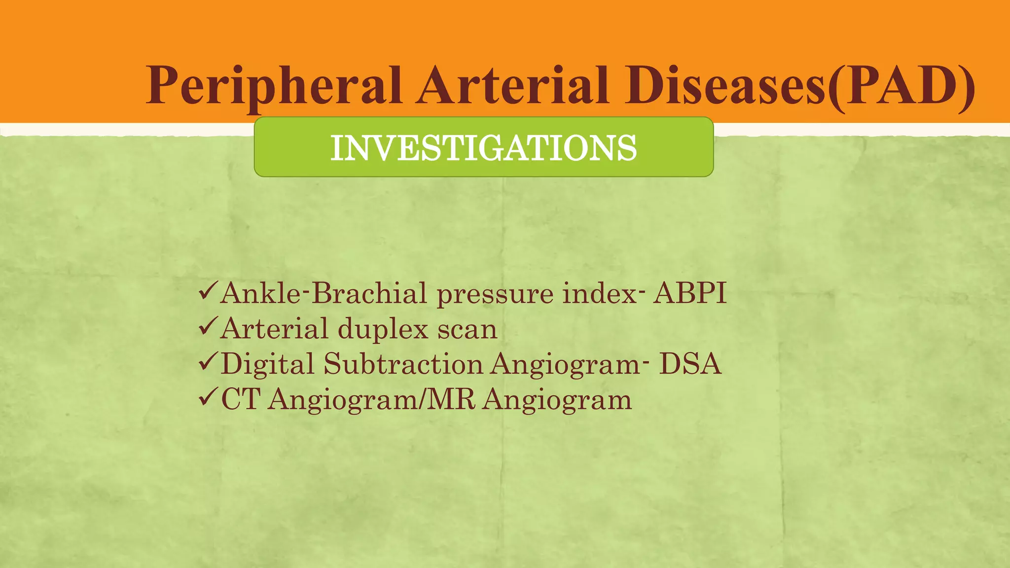 Peripheral arterial diseases | PDF