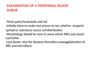 Peripheral Blood smear examination in lab | PPTX