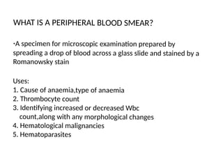 Peripheral Blood smear examination in lab | PPTX
