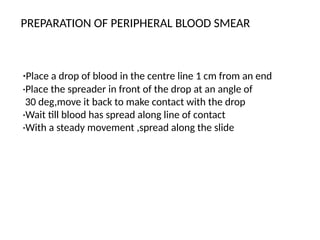 Peripheral Blood smear examination in lab | PPTX