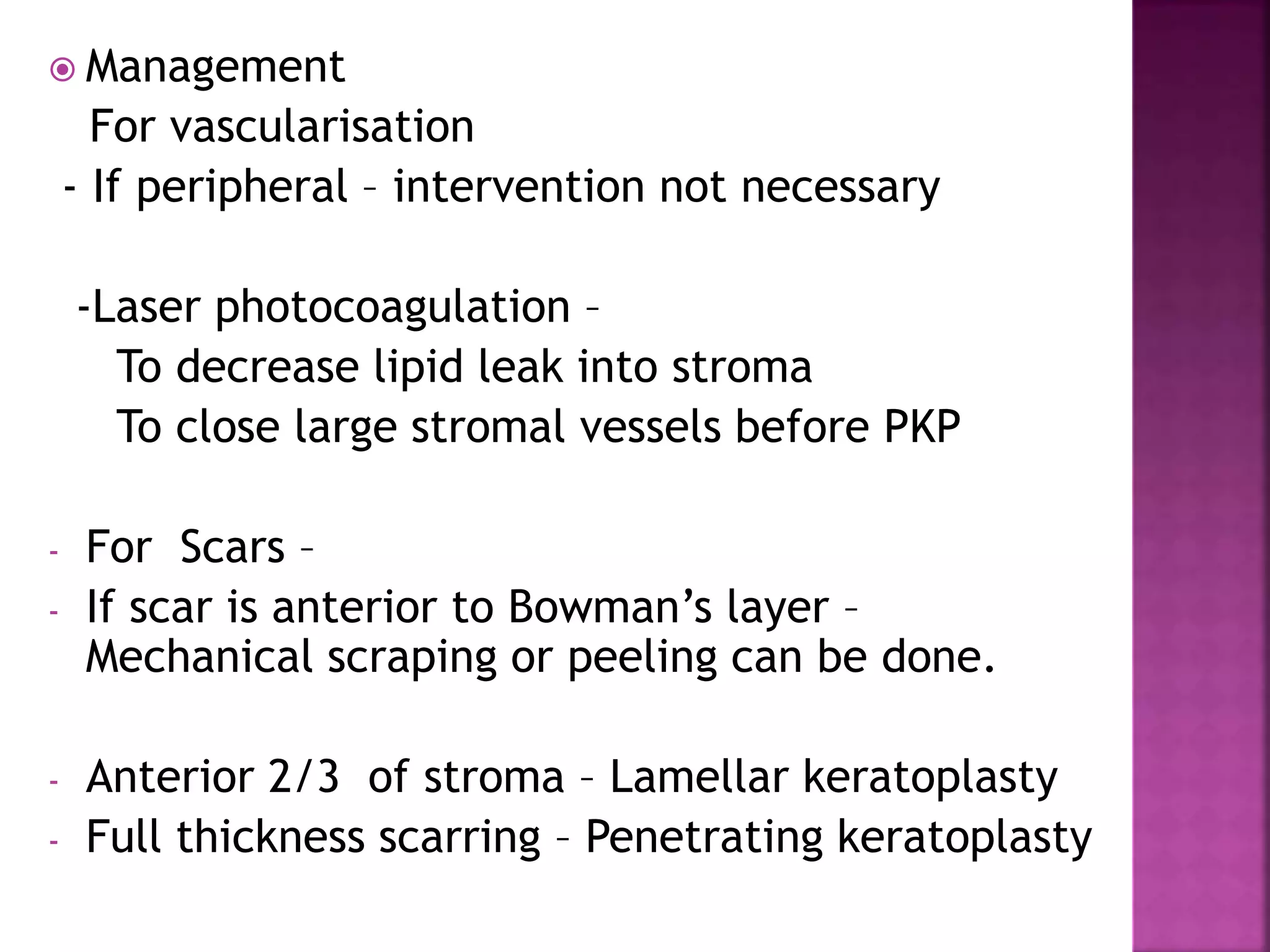 Peripheral corneal ulcers and corneal degenerations | PPT