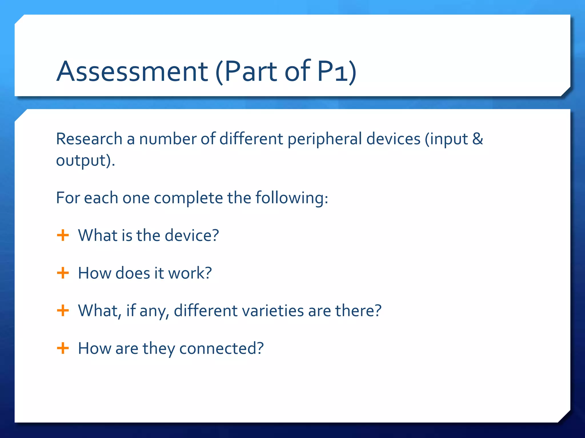 Peripheral devices | PPTX | Computer Peripherals | Computing
