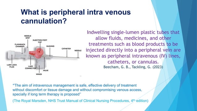 PERIPHERAL INTRA VENOUS CANNULA INSERTION.pptx | First Aid | Injuries