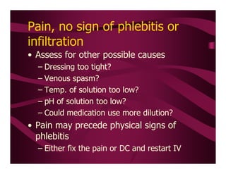Infiltration Vs Phlebitis