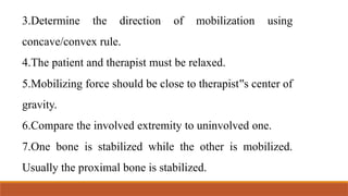 peripheral joint mobilization UL,LL MANUAL THERAPY | PPTX