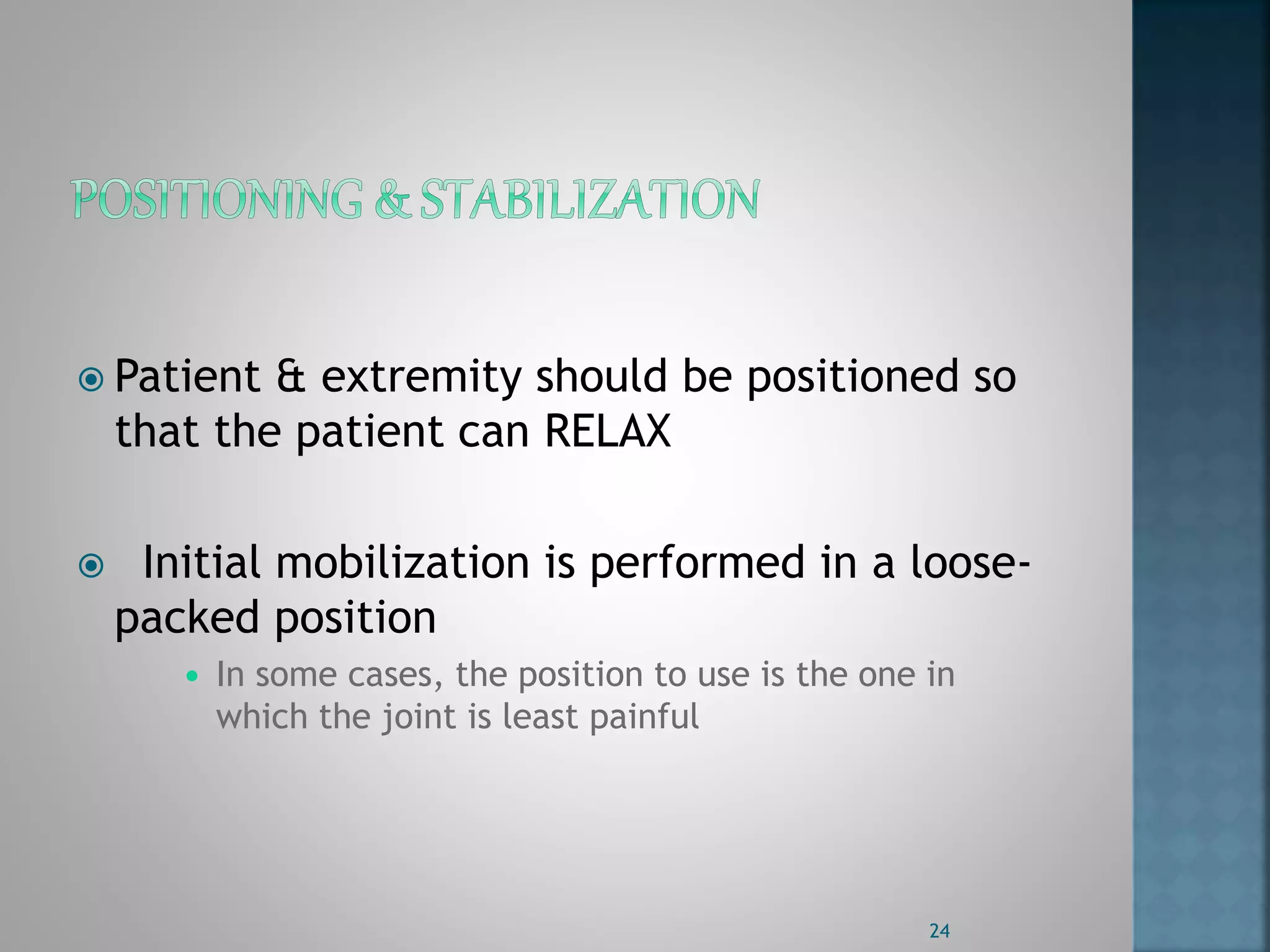 Peripheral joint mobilization & manipulation | PPTX