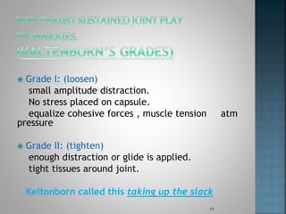 Peripheral joint mobilization & manipulation | PPTX