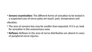 peripheral nerve injury and examinations | PPTX