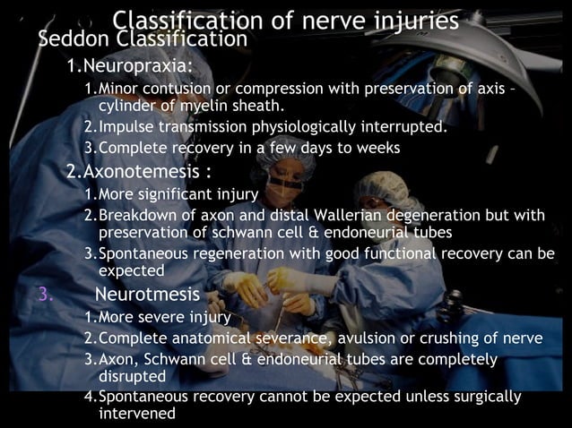 Peripheral nerve injury | PPT | Death, Injury, or Military Conflict ...