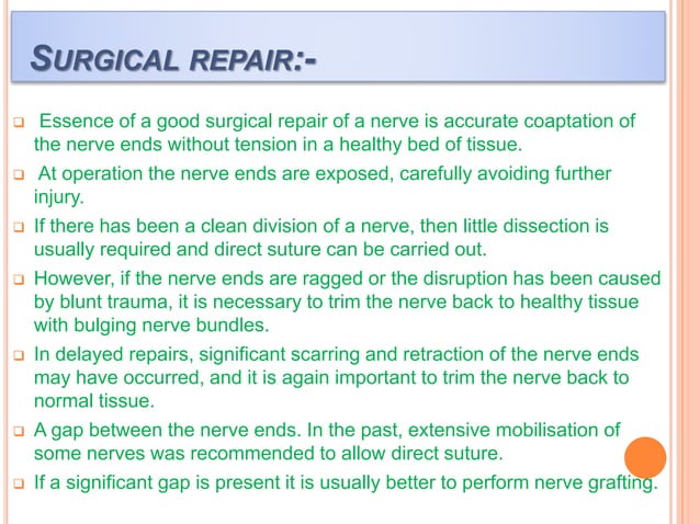 Peripheral nerve injury | PPTX | First Aid | Injuries