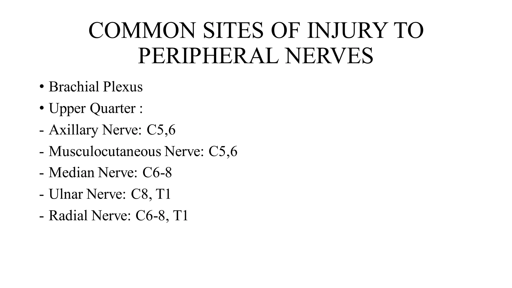 PERIPHERAL NERVE INJURY - Assessment and Treatment pdf | PDF