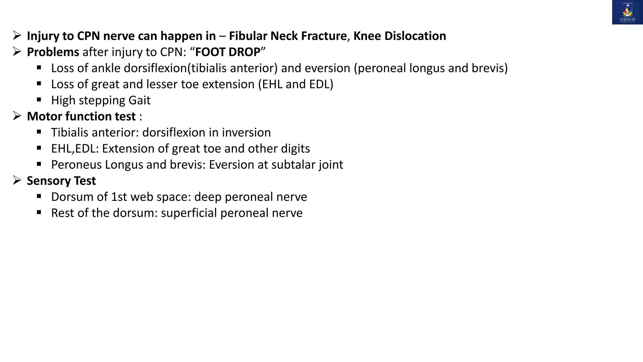 Peripheral Nerve Injury (Lower Limb) | PPTX