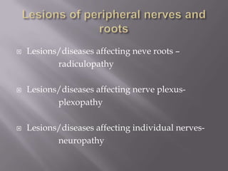 Peripheral nerves &roots lession localisation | PPTX