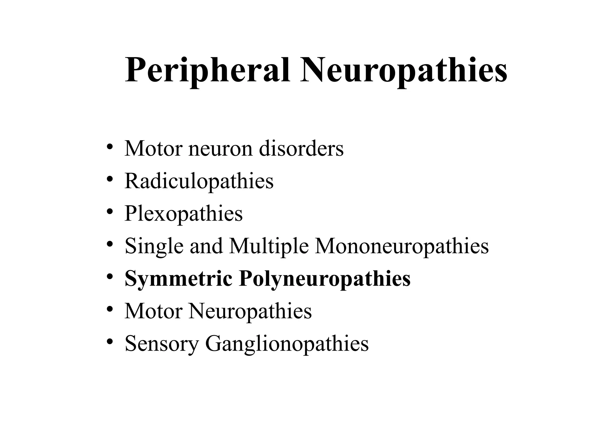 Peripheral Neuropathies power point one | PPT
