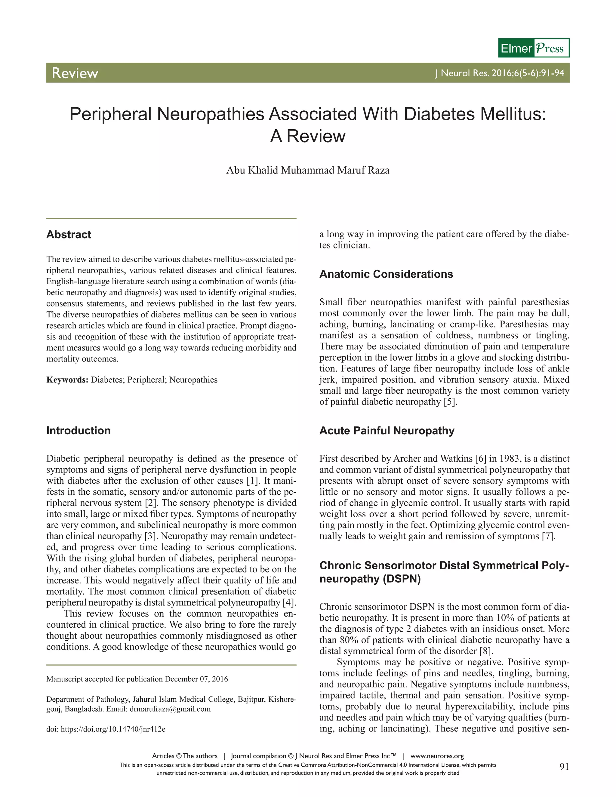 Peripheral neuropathy | PDF | Diabetes | Diseases and Conditions