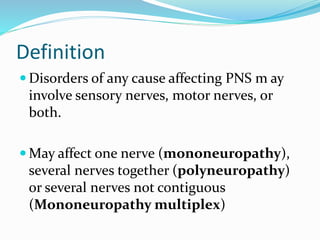 Peripheral neuropathy Anatomy, Physiology and Diseases | PPTX