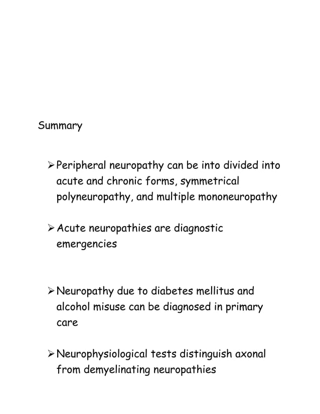 Peripheral neuropathy summary | DOCX