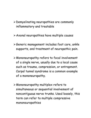 Peripheral neuropathy summary | DOCX