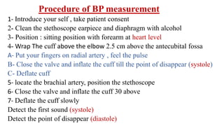 Peripheral pulsations and blood pressure measurement | PPTX
