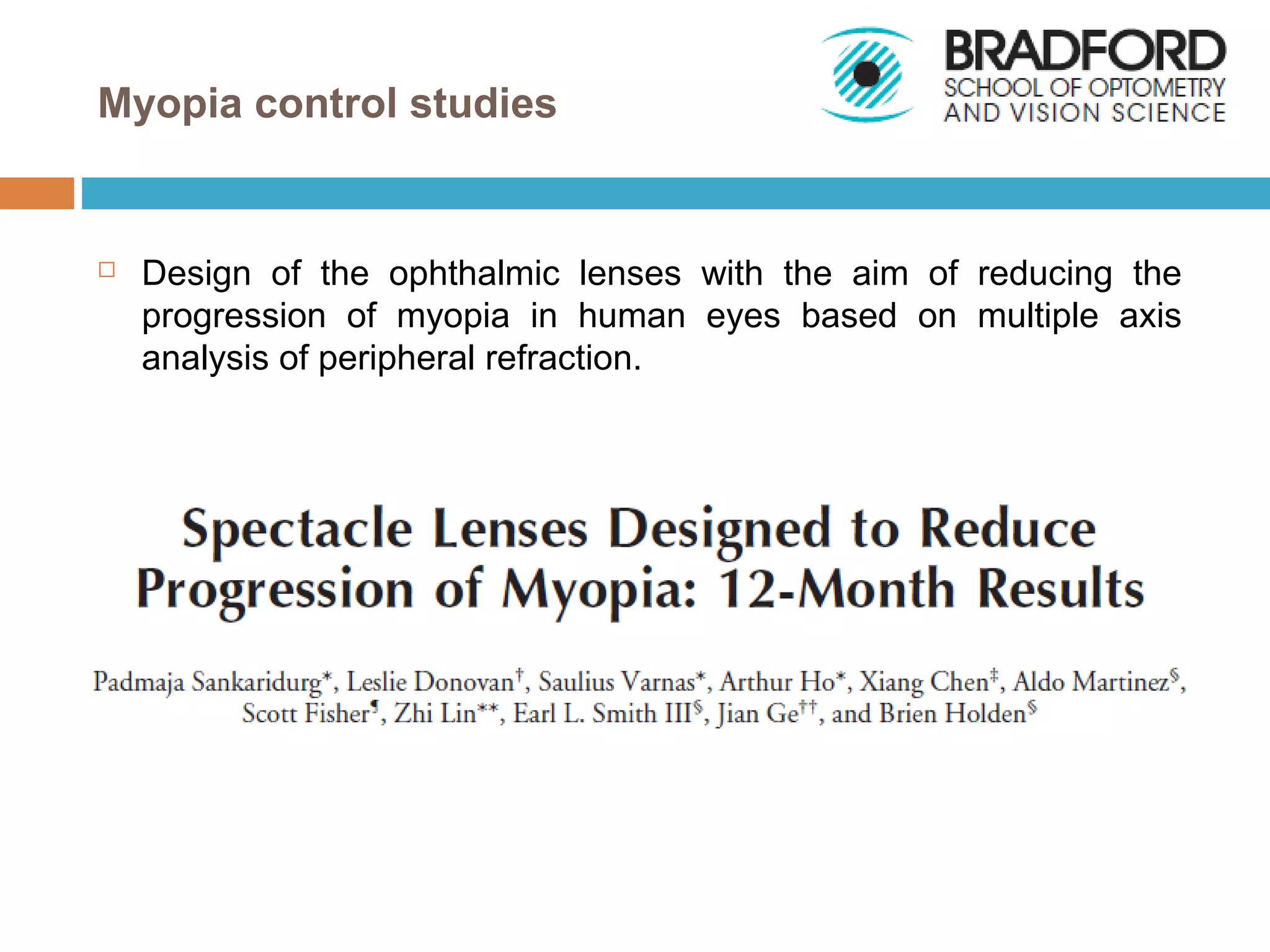 Peripheral refraction in myopia | PPT