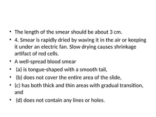Peripheral smear including staining and DLC | PPTX