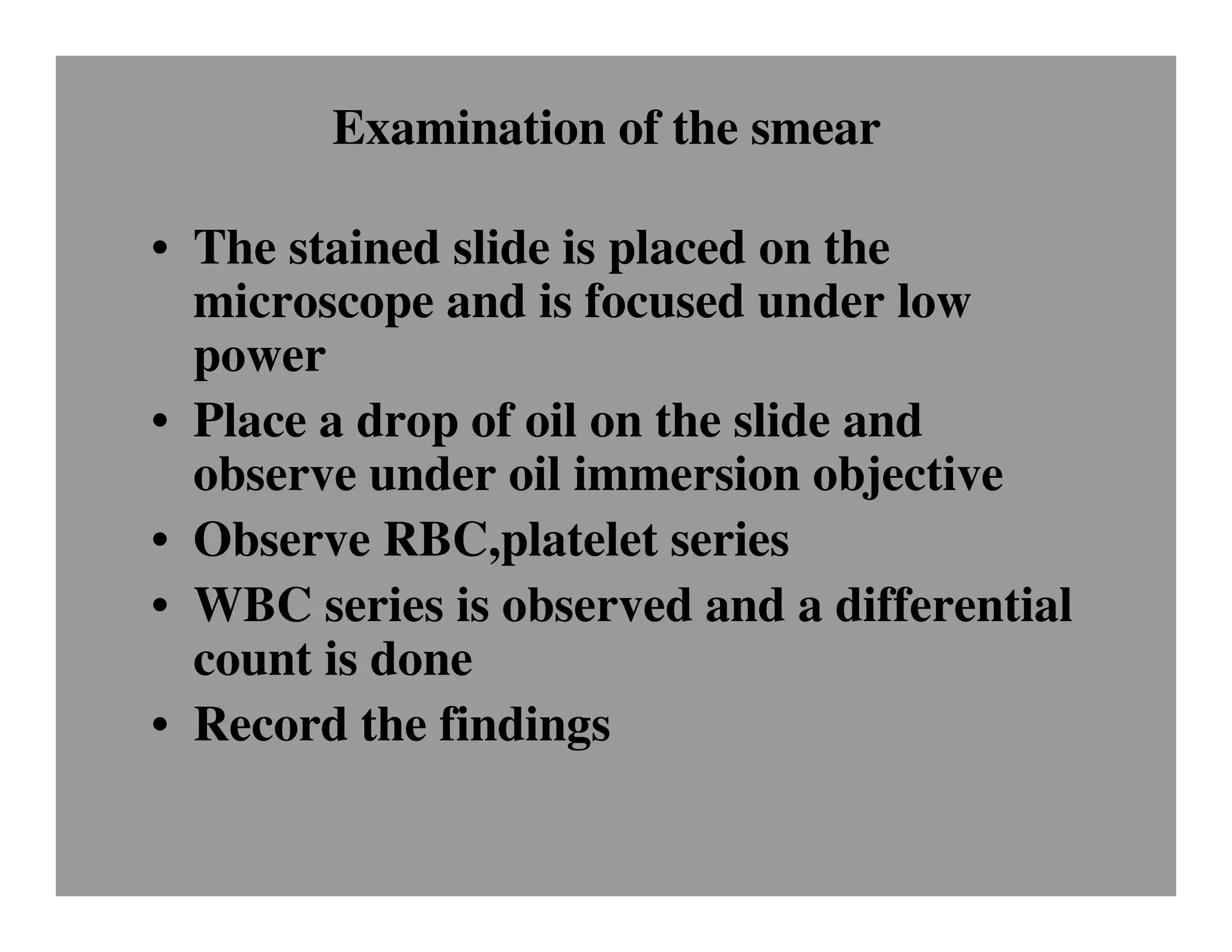 Peripheral Smear Using Leishman Stain | PDF