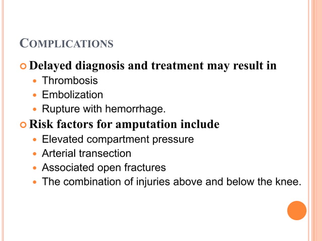 Peripheral Vascular Injuries | PPTX