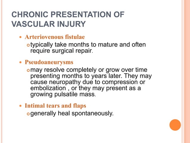 Peripheral Vascular Injuries | PPTX