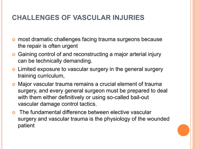 Peripheral Vascular Injuries | PPTX