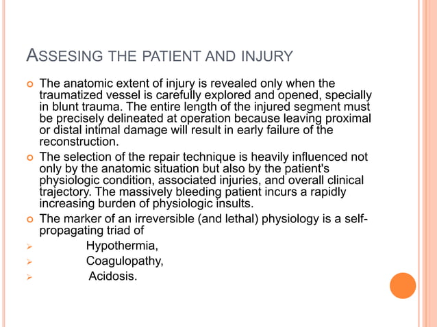 Peripheral Vascular Injuries | PPTX