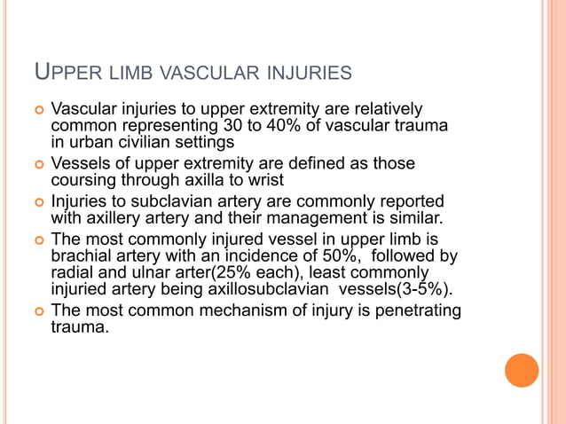 Peripheral Vascular Injuries | PPTX