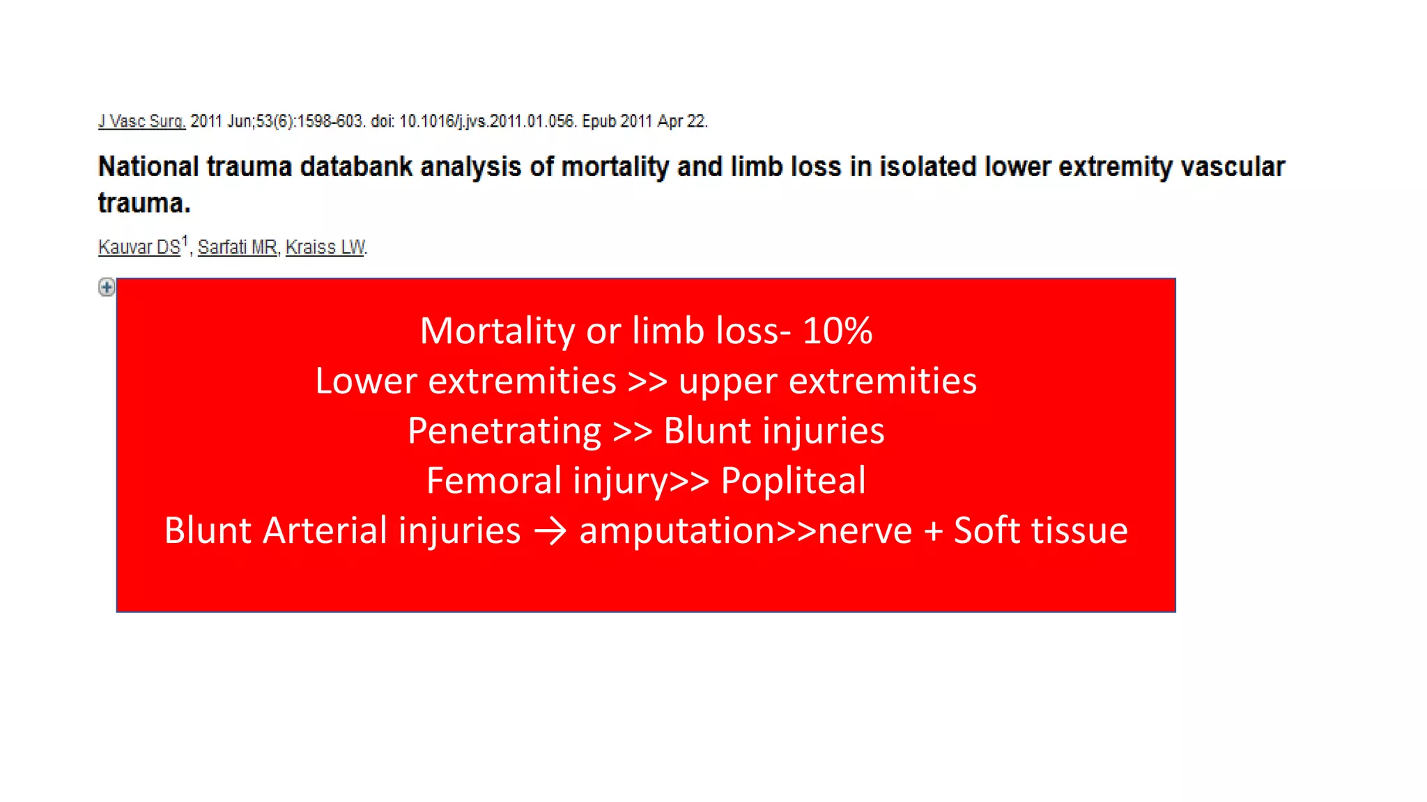 Peripheral vascular injury | PPTX