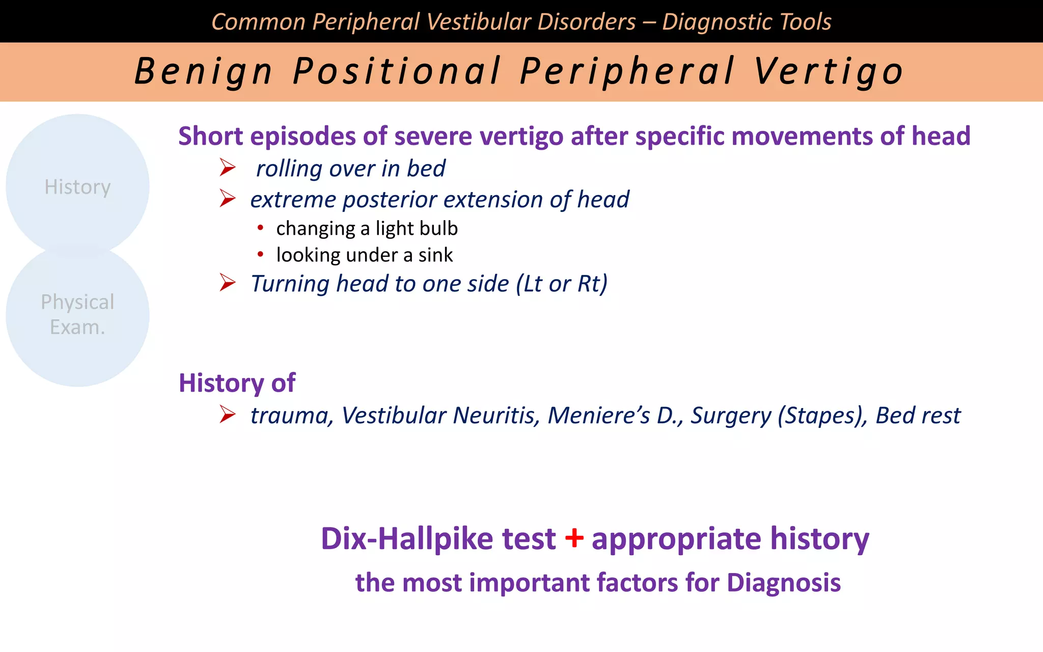 Peripheral vestibular disorders - Diagnostic tools | PDF