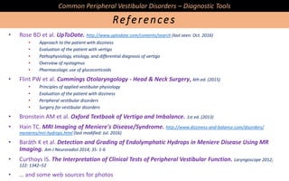 Peripheral vestibular disorders - Diagnostic tools | PDF