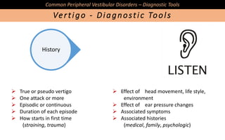 Peripheral vestibular disorders - Diagnostic tools | PDF