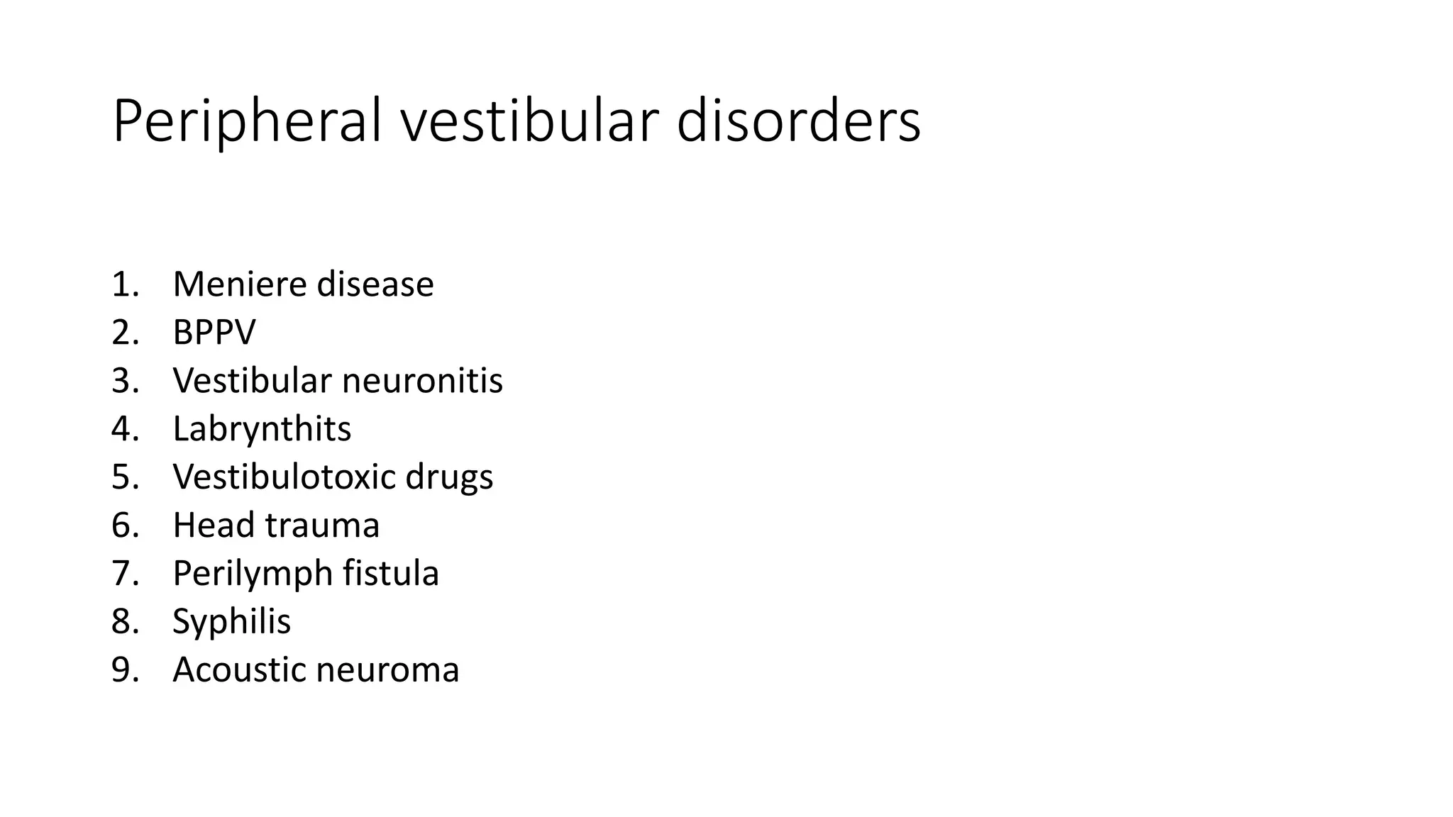 Peripheral vestibular disorders | PPTX