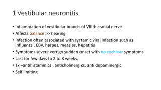Peripheral vestibular disorders | PPTX