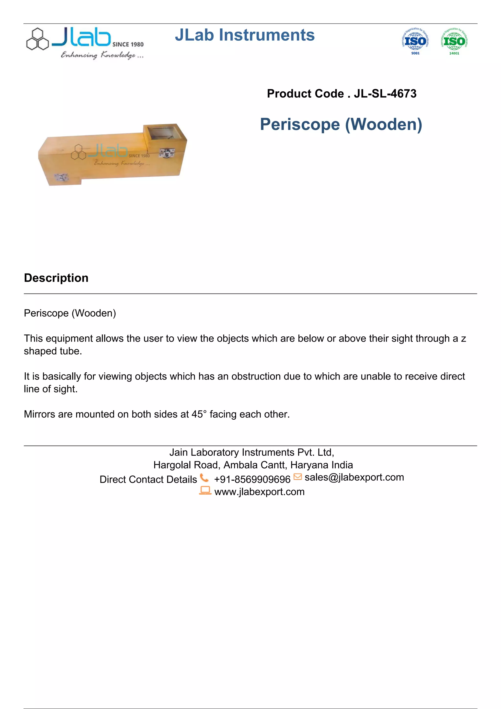 Periscope (wooden) Manufacturer and Exporter | PDF
