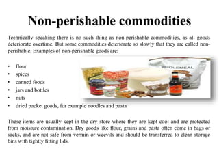 Perishable Foods Examples
