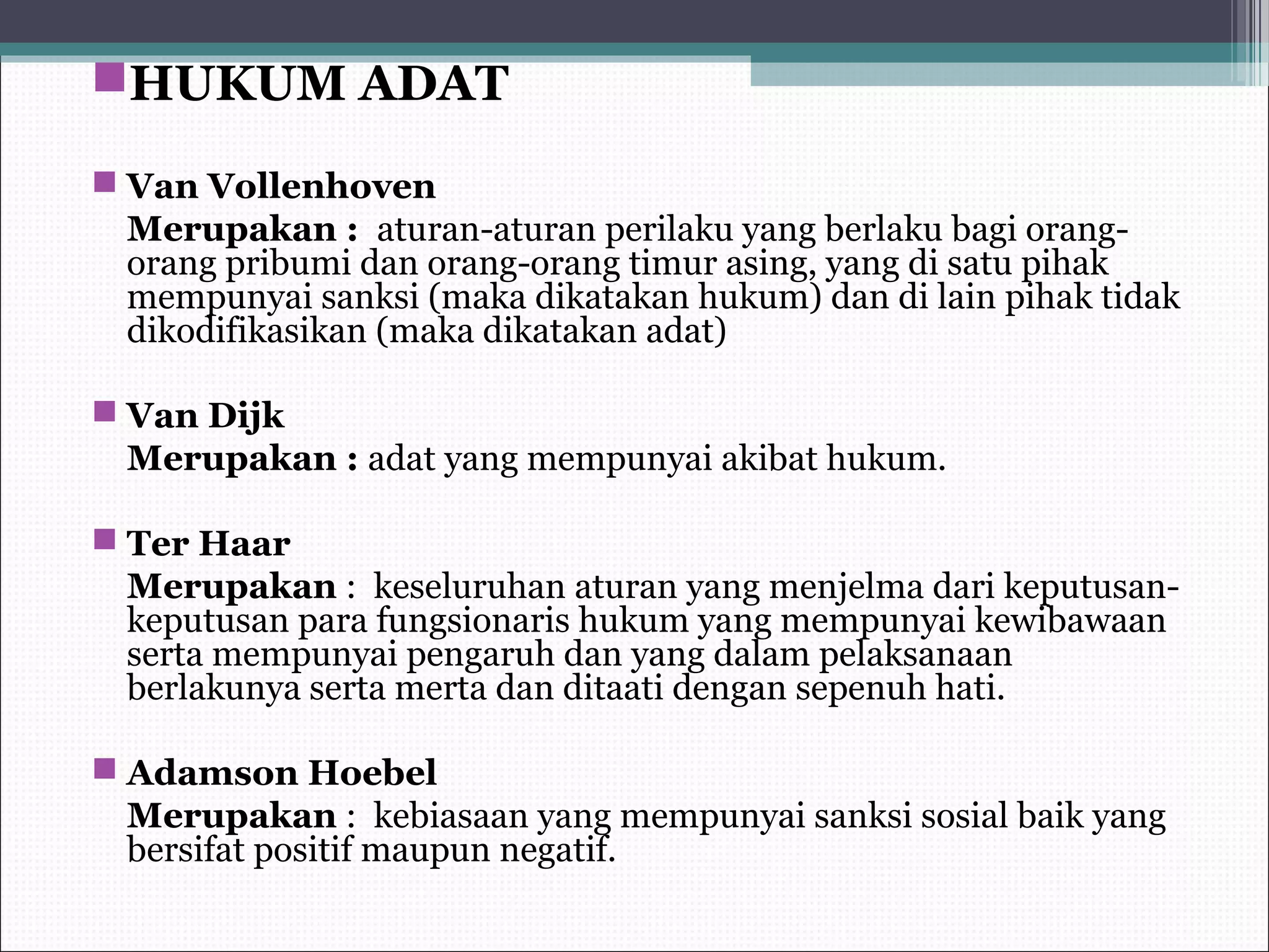 Peristilahan hukum adat | PPT