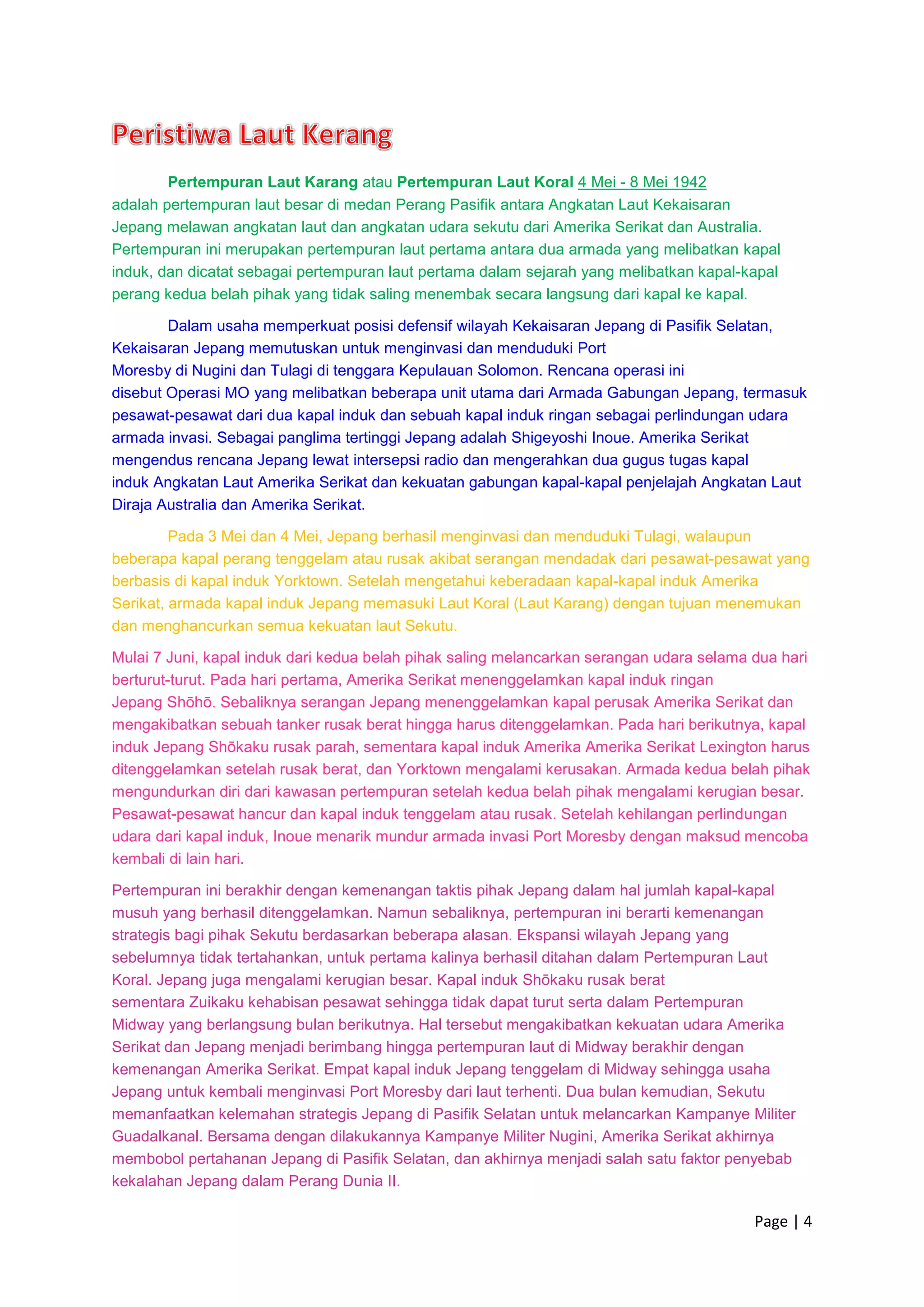 Peristiwa Rengasdengklok & Peristiwa Laut Karang | DOCX