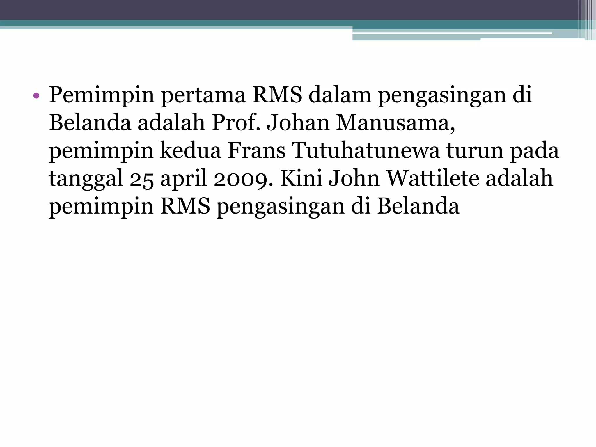 PRESENTASI Peristiwa pemberontakan republik maluku selatan (rms) | PPTX