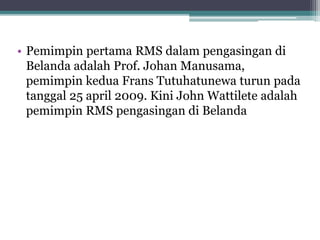 PRESENTASI Peristiwa pemberontakan republik maluku selatan (rms) | PPTX