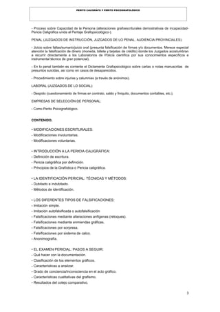 Perito calígrafo judicial y perito psicografológico | PDF