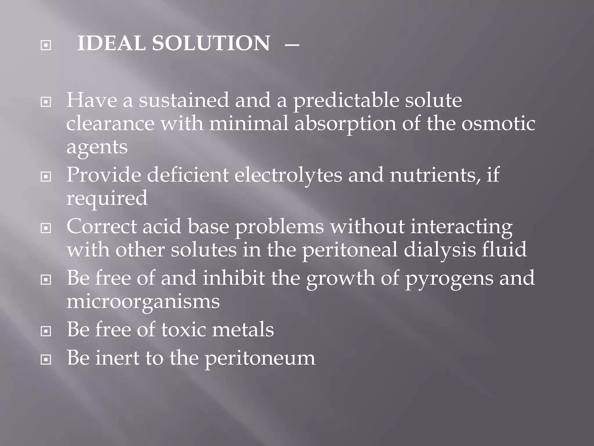 Peritoneal dailysis soltutions | PPTX