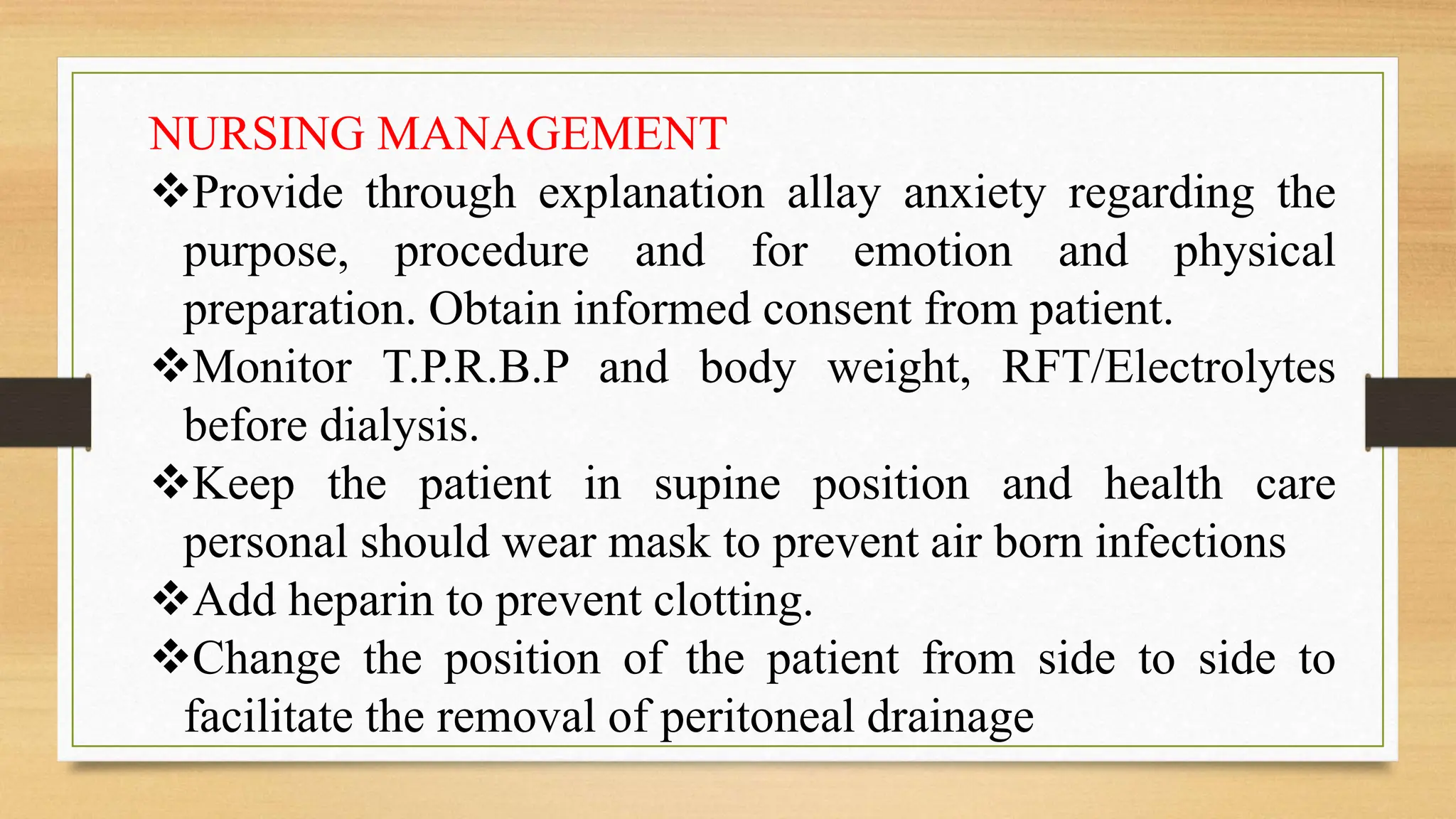 Nursing management of patient with peritoneal dialysis | PPTX