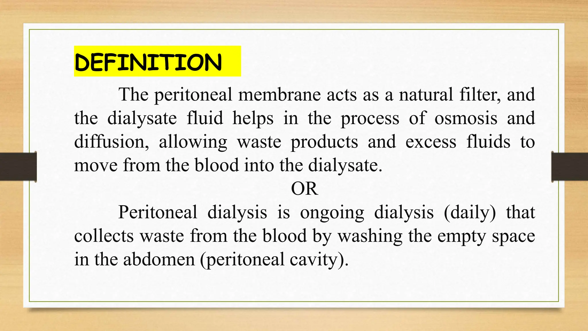 Nursing management of patient with peritoneal dialysis | PPTX