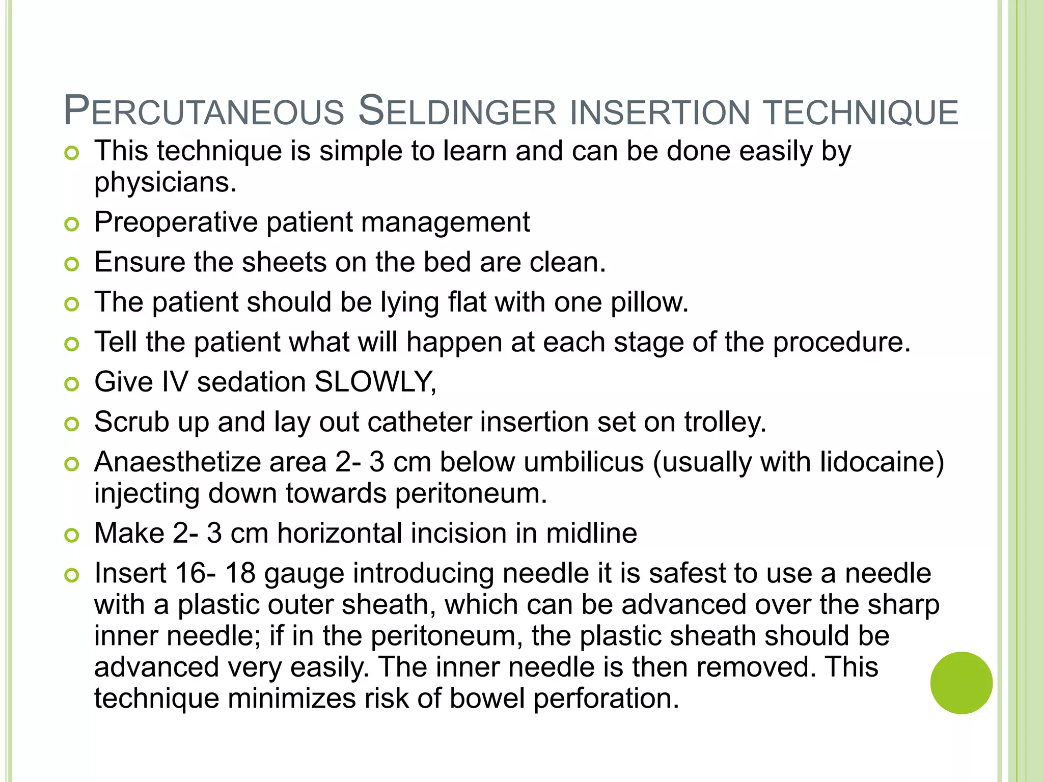 Peritoneal dialysis catheter | PPTX