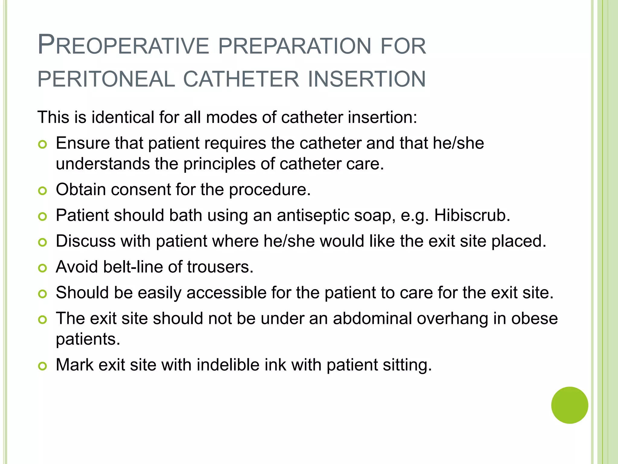 Peritoneal dialysis catheter | PPTX